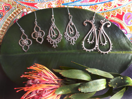 Uluwatu Earrings in Sterling Silver | SilverBotanica - Handmade Jewelry ...