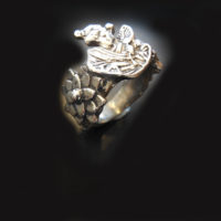 Geisha Ring with Flowers band | SilverBotanica - Handmade Jewelry ...