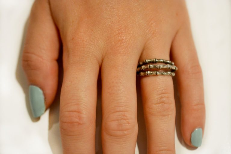 Triple Bamboo Ring in Sterling Silver - SilverBotanica - Handmade ...