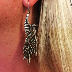 Phoenix Rising Earrings in Sterling - SilverBotanica - Handmade Jewelry ...