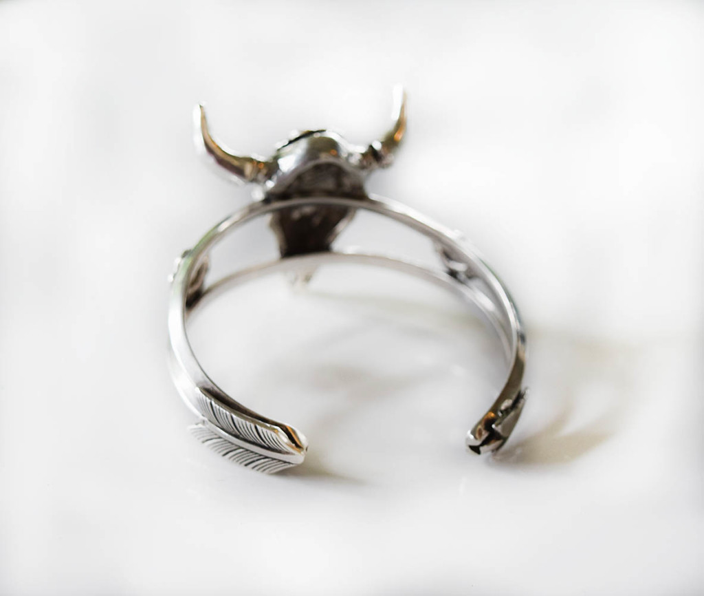 Steer, Bull or Skull with Flowers – Cuff Bracelet in Sterling Silver ...